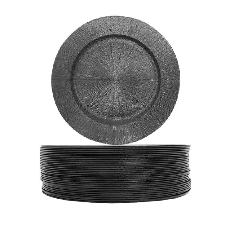 13" Decorative Round Table Charger Plates in Color Black 50pcs ...