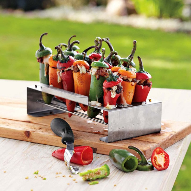 Chili Pepper Roasting Rack Jalapeno Chili Grill Rack and Corer Set ...