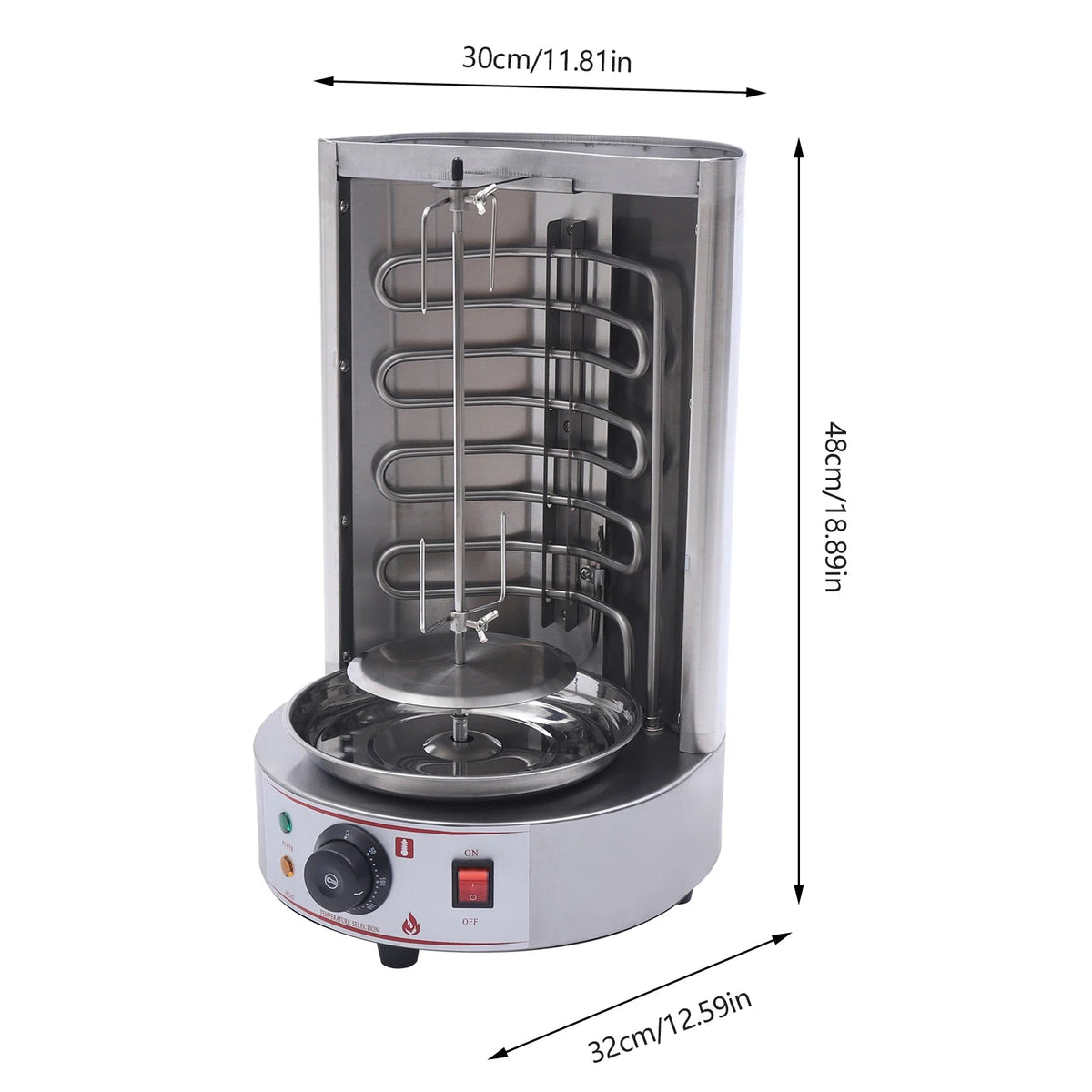 Commercial Electric Shawarma Rotisserie Grill Automatic Rotating Machi ...