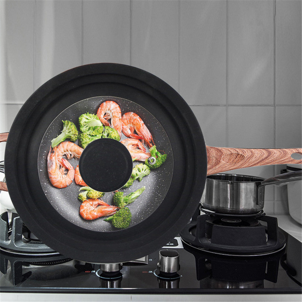 Frying Pan with Lid Multifunctional Glass Lid Wok Pan Lids Covers ...