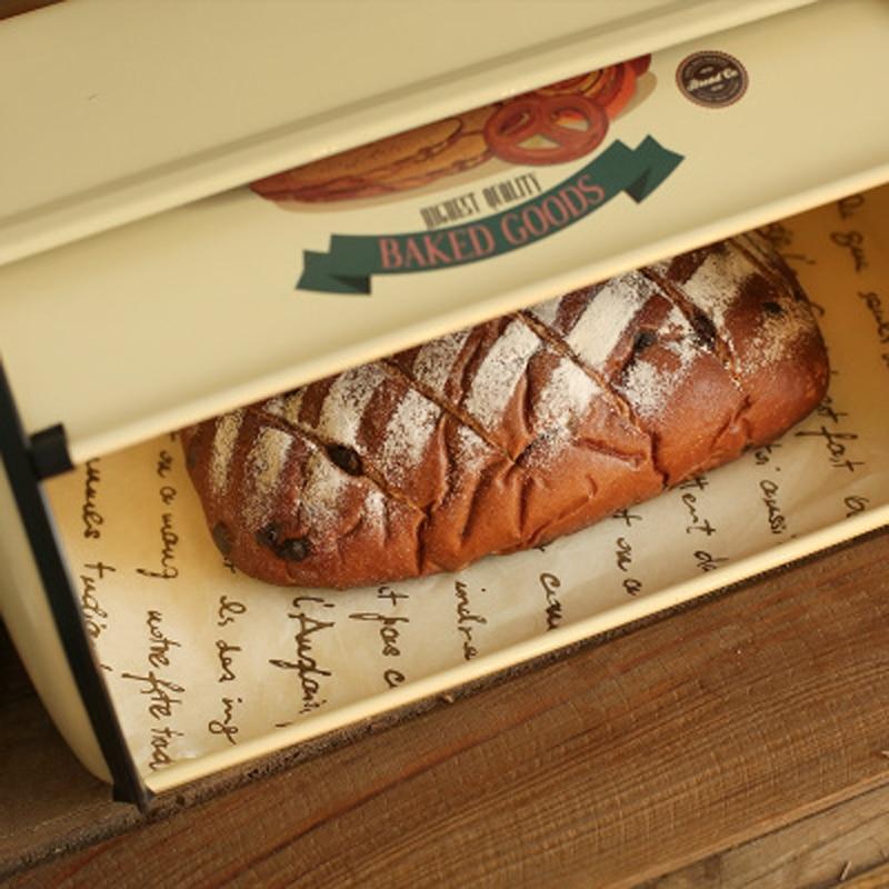 Galvanized Iron Vintage French Bread Box, Large Bread Storage Containe ...