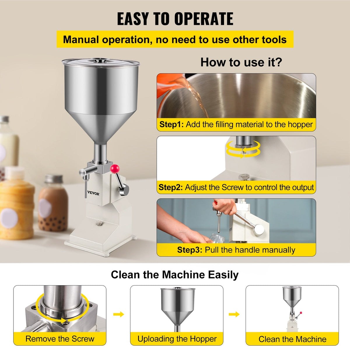 Manual Liquid Filling Machine Commercial Liquid Dispenser Bottle Fille ...