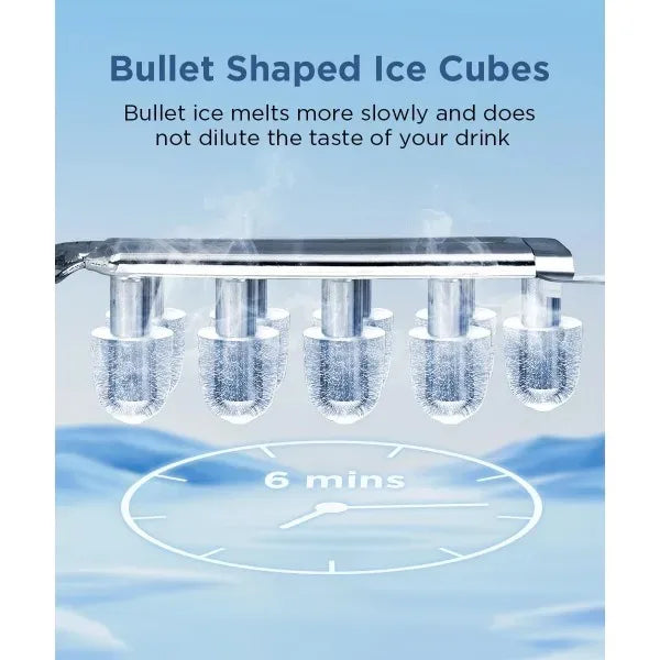 Nugget Ice Maker Countertop Chewable Pebble Ice Cubes Maker Machine ...