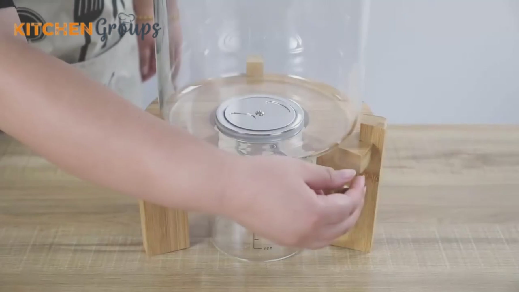 Glass Dispenser with Lid and Measuring Cup Storage Container Organizer ...