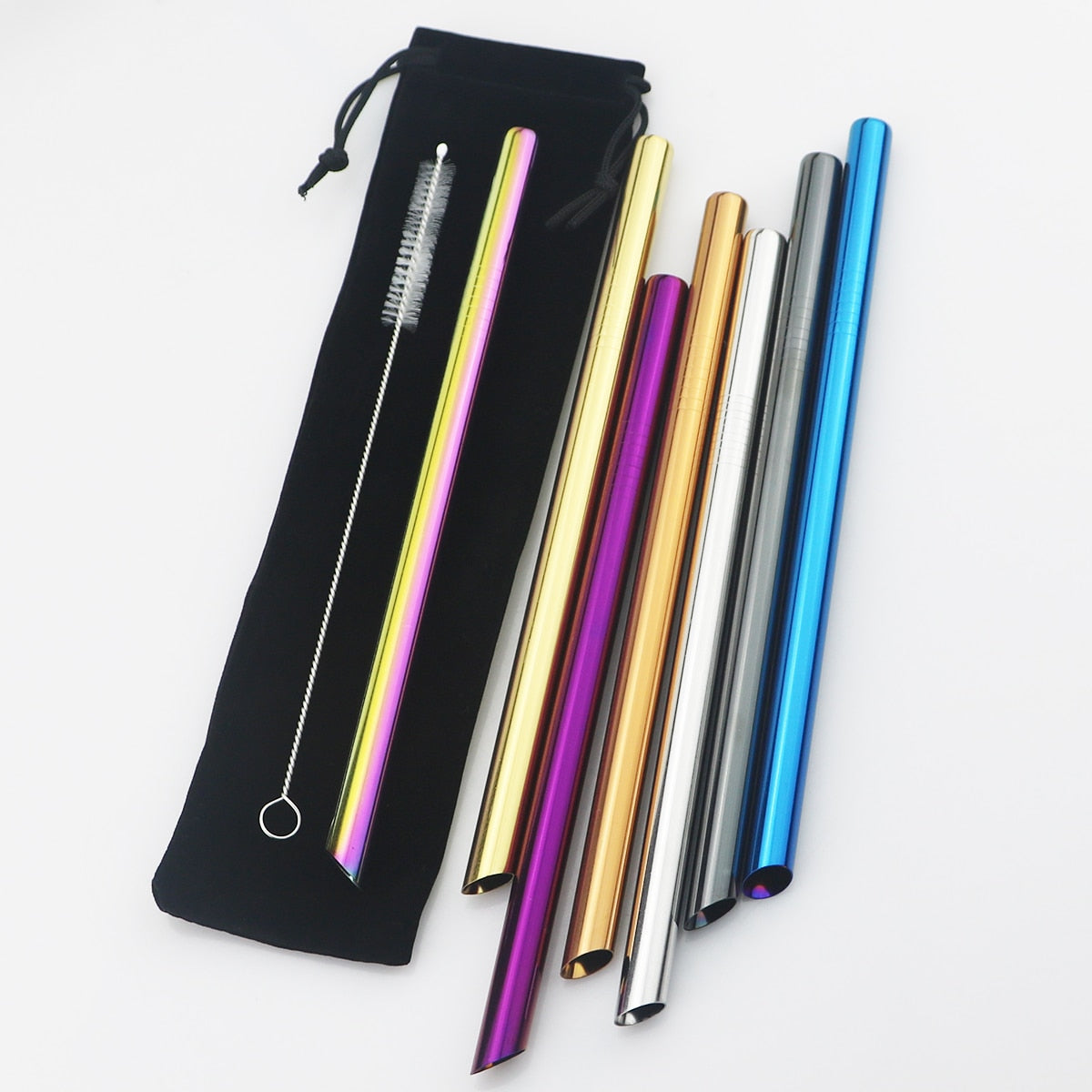 Reusable Drinking Straw Set Wide Metal Straw Stainless Steel Straw ...