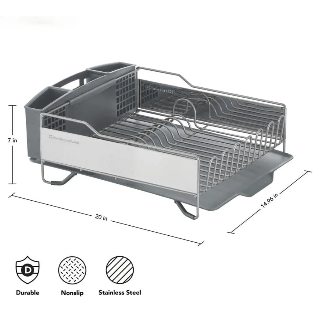 Rust Resistant Dish Rack with Self Draining Angled Drain Board ...