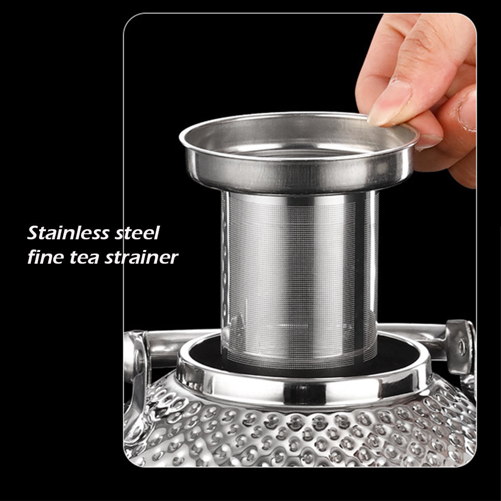 Stainless Steel Hammer Texture Boiling Kettle With Tea Strainer ...