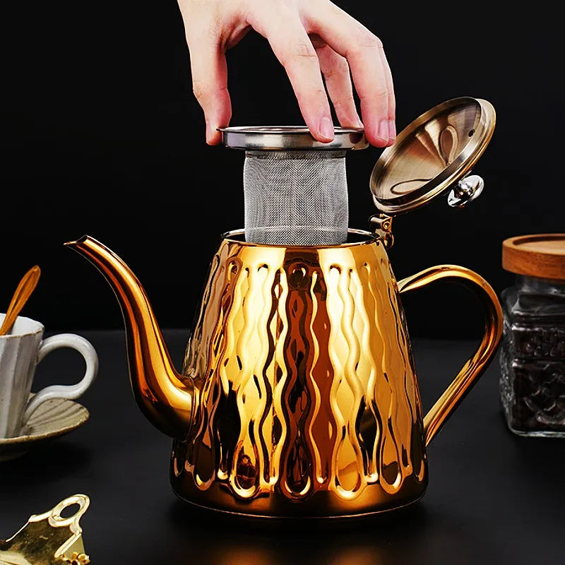Stainless Steel Kettle with Filter Induction Teapot Tea Accessories ...