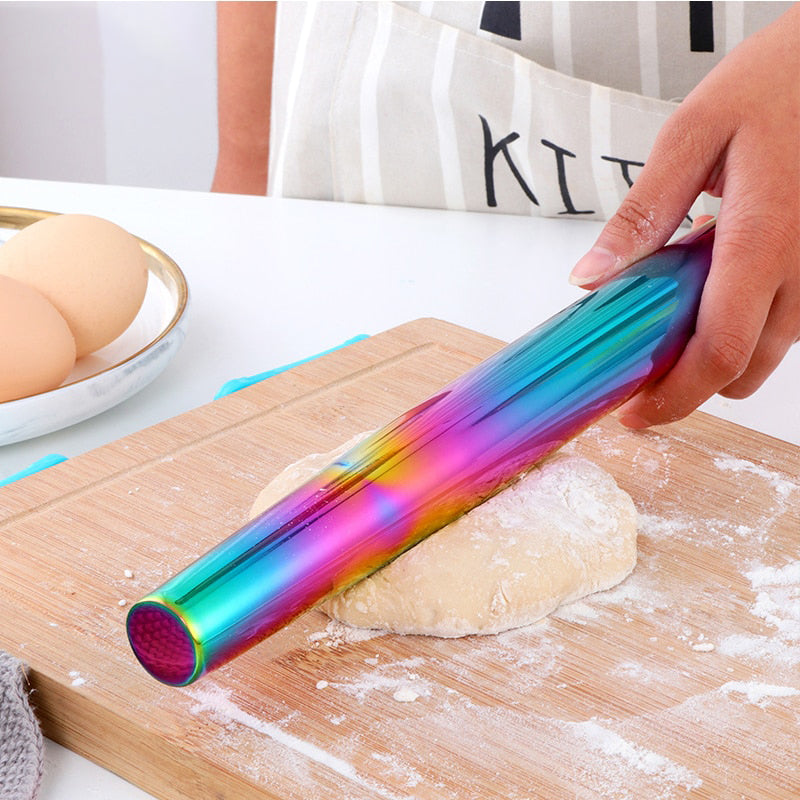Stainless Steel Rolling Pin Kitchen Utensils Dough Roller Baking Tool ...