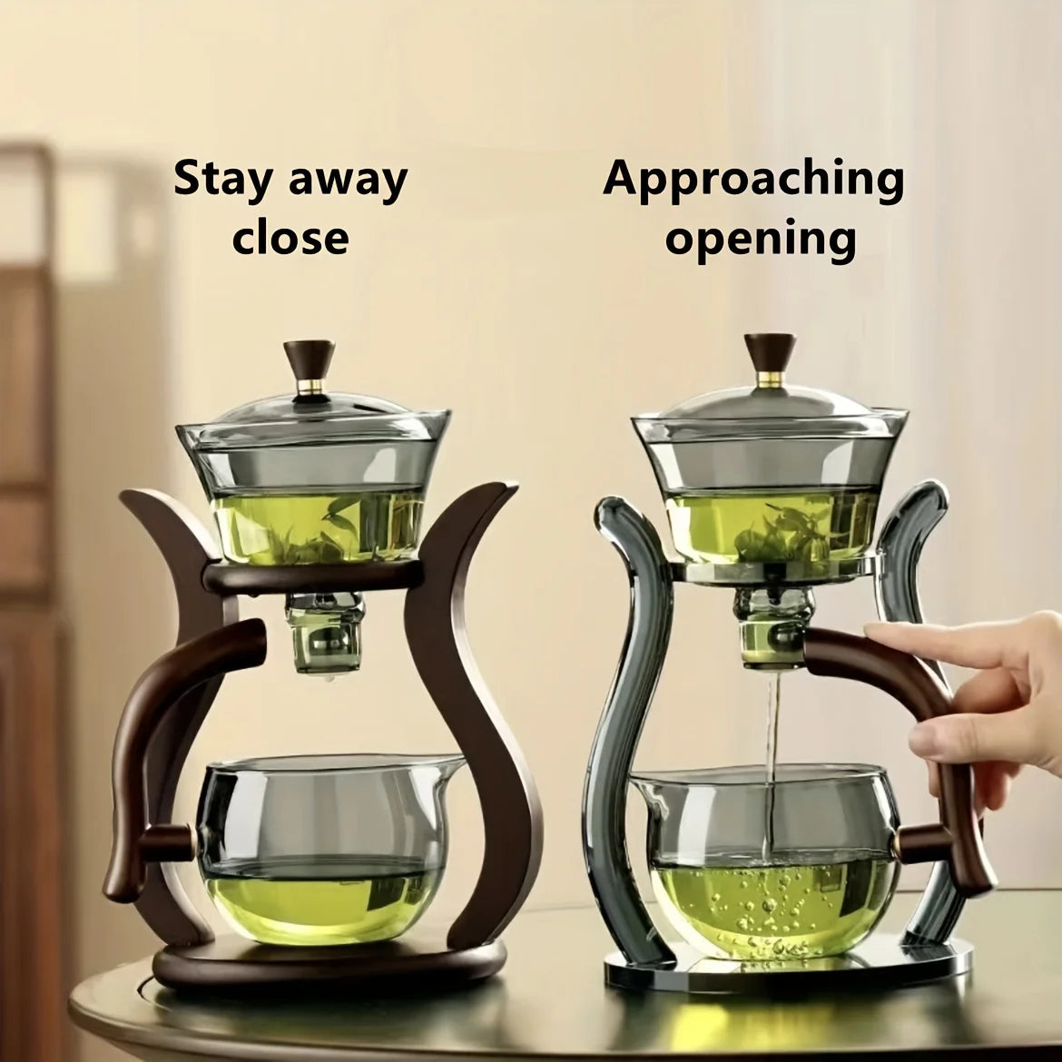 Tea Set Semi-Automatic Teapot with Infuser Magnetic Switch Glassware ...